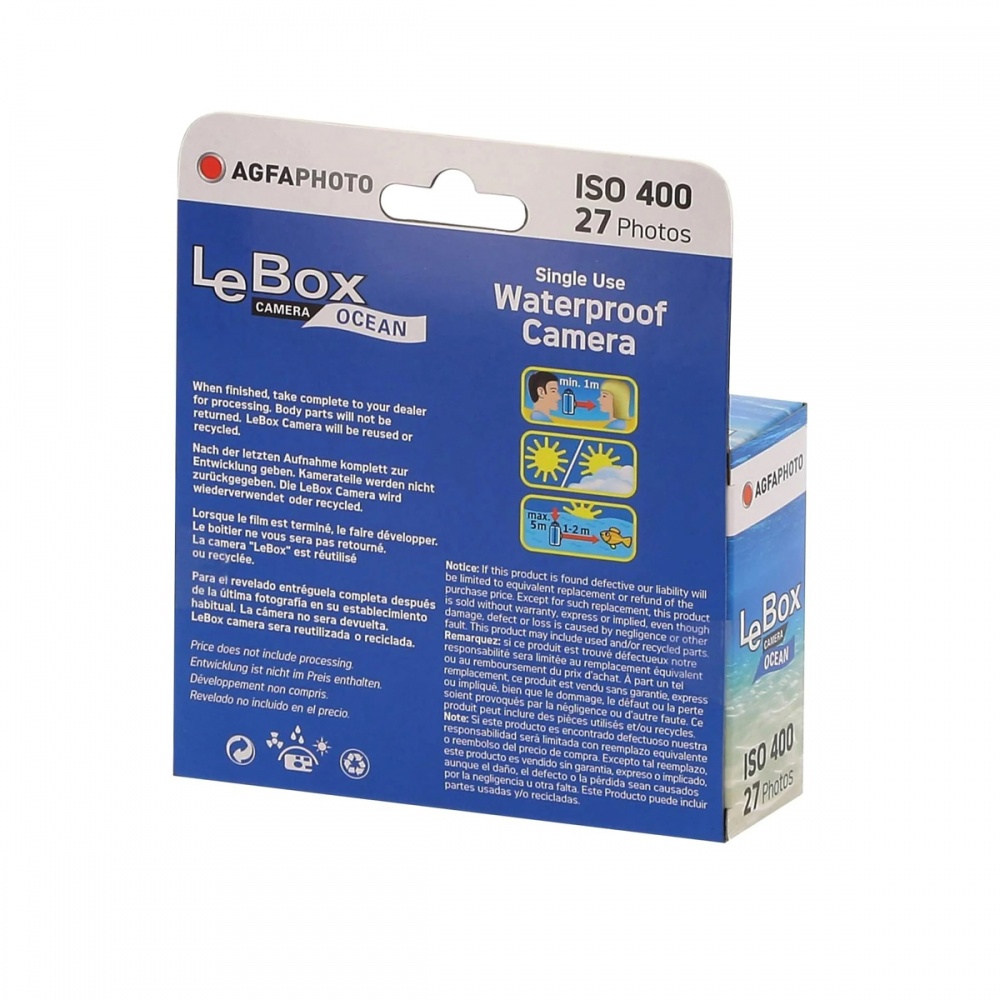 AgfaPhoto LeBox Ocean - Underwater Single Use Camera 27 Exposures ...